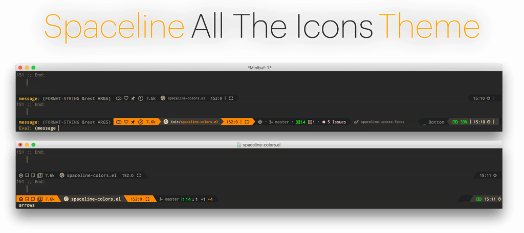 结合了 spaceline 和 all-the-icons 的包上线了 - Emacs-general - Emacs China