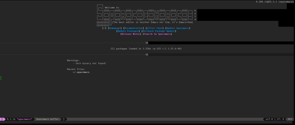 在终端使用spacemacs的时候启动界面显示错乱 - Spacemacs - Emacs China