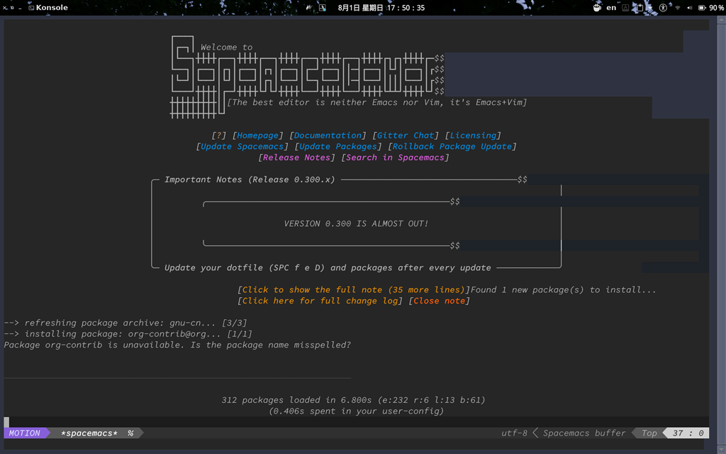 org-contrib is unavailable - Spacemacs - Emacs China
