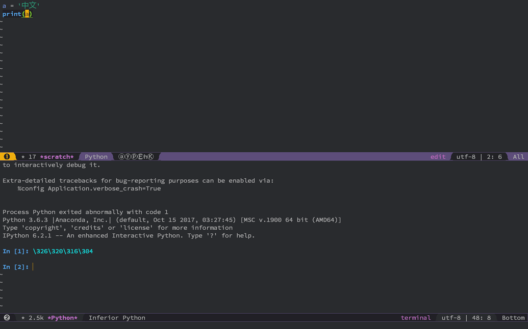 Python Mode中文编码问题 Unicodeencodeerror Utf 8 Codec Can T Encode Character Spacemacs Emacs China