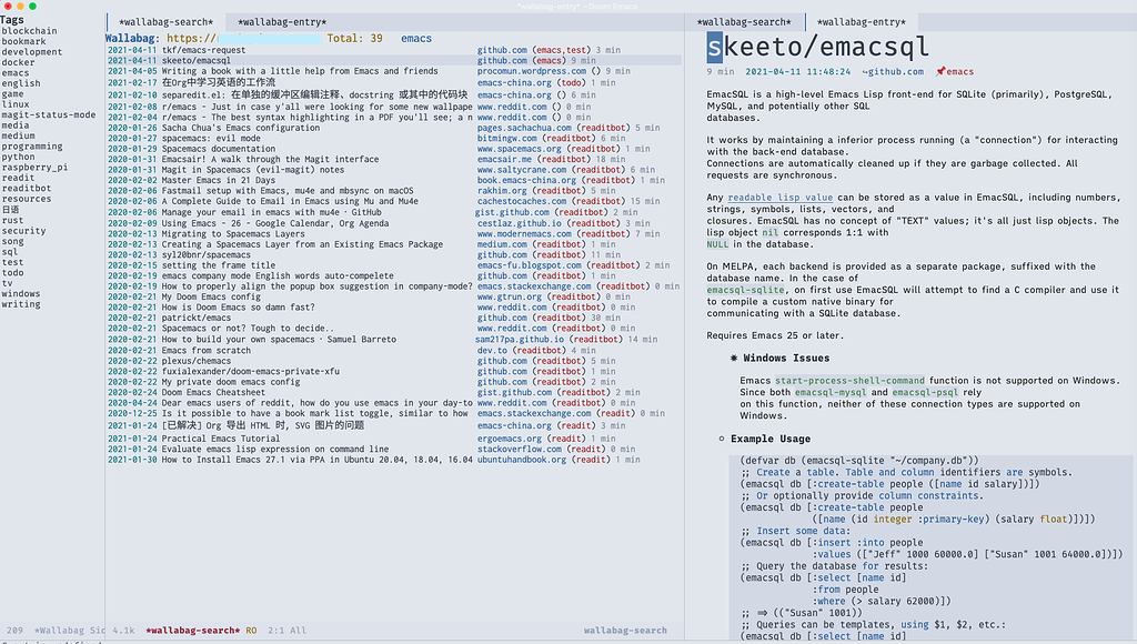 Emacs Wallabag 客户端，Emacser应有的管理Read it later的最佳选择！ - Emacs-general - Emacs China