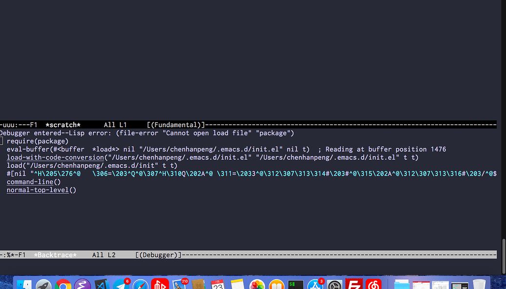 在 Mac 上用 Emacs 提示 "Cannot open load file" "package" - Emacs-general - Emacs China