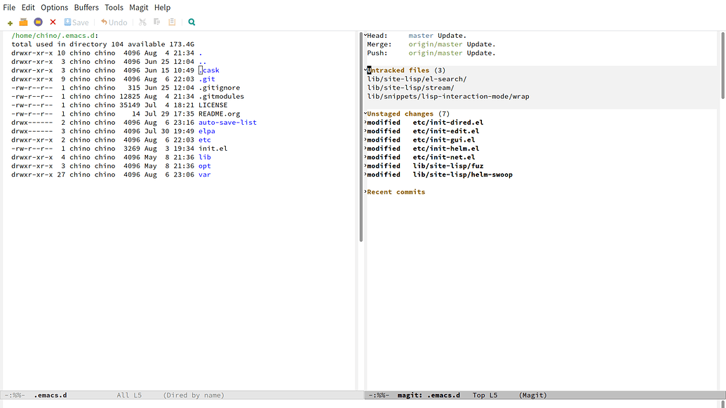 如何设置打开magit的时候是分屏的？ - Emacs-general - Emacs China
