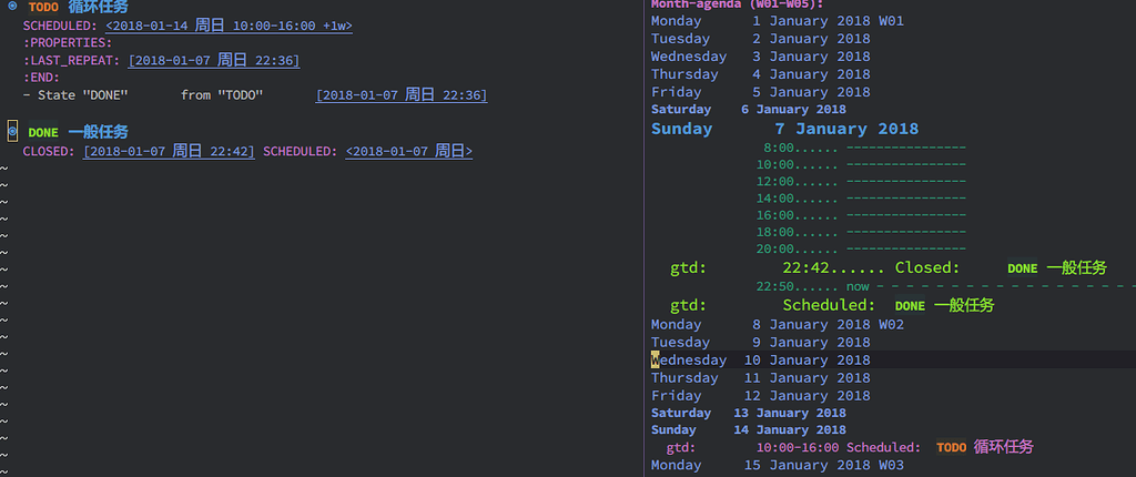 请教循环的任务如何看已完成的agenda view？ - Org-mode - Emacs China