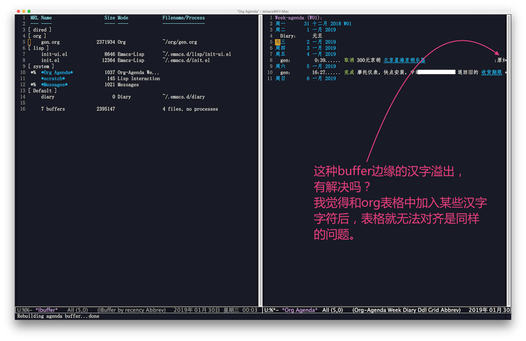 agenda视图边缘的汉字溢出 - Emacs-general - Emacs China