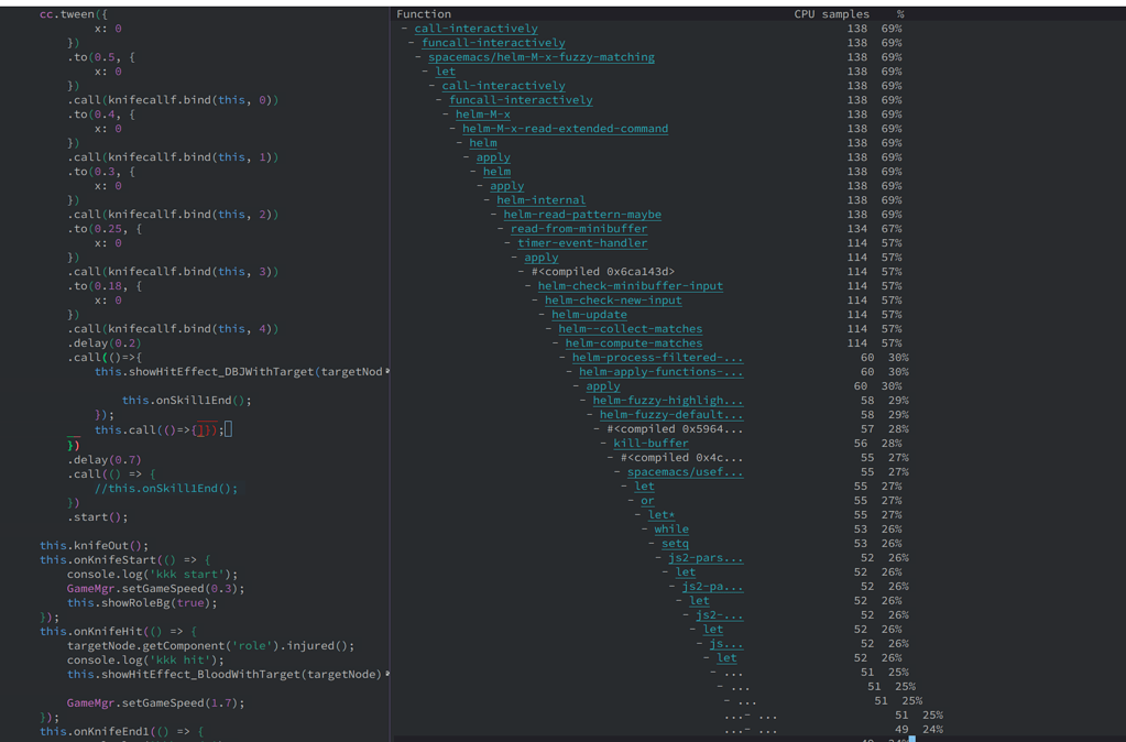js2-mode 输入lamda表达式 cpu占用过高，输入延迟卡顿，求优化方案。 - Emacs-general - Emacs China