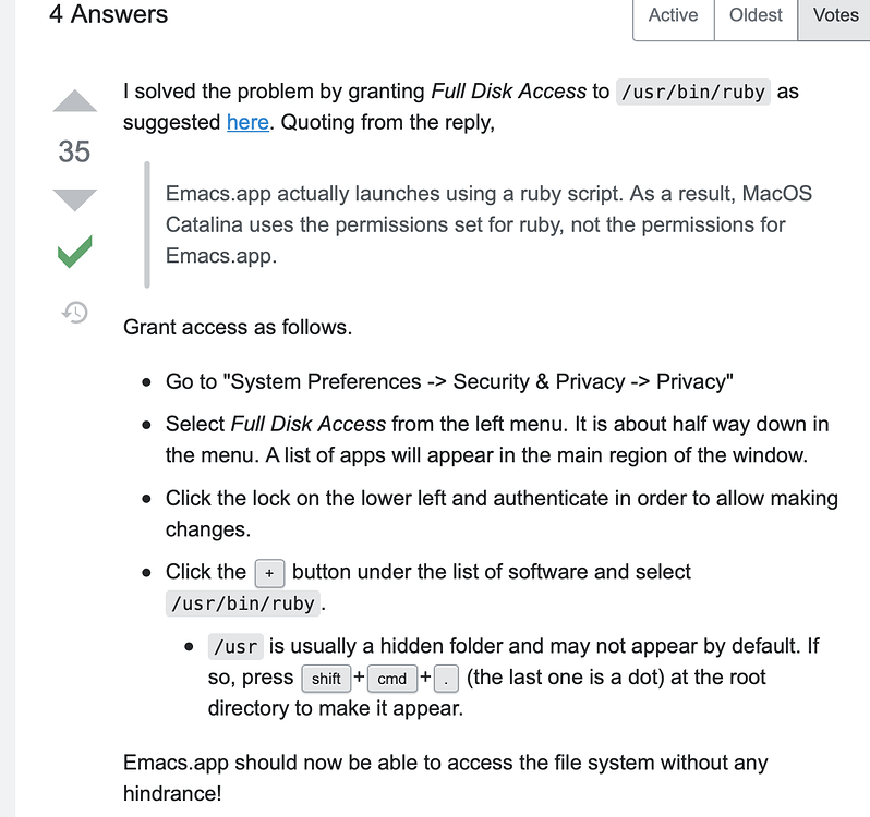 spacemacs macOS Catalina不能访问Downloads? - Spacemacs - Emacs China