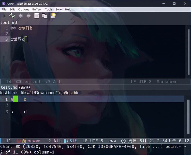 Markdown Live Preview Mode 无法显示中文 Emacs General Emacs China 