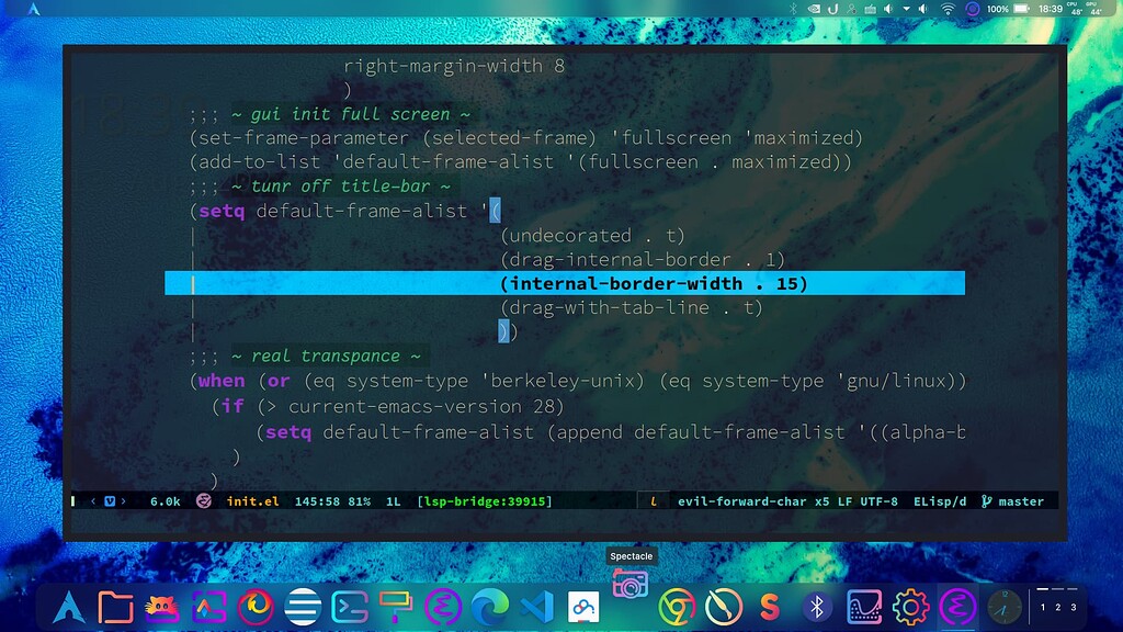 emacs29 设置 internal-border-width + alpha-background 边框着色问题 - Emacs-general - Emacs China