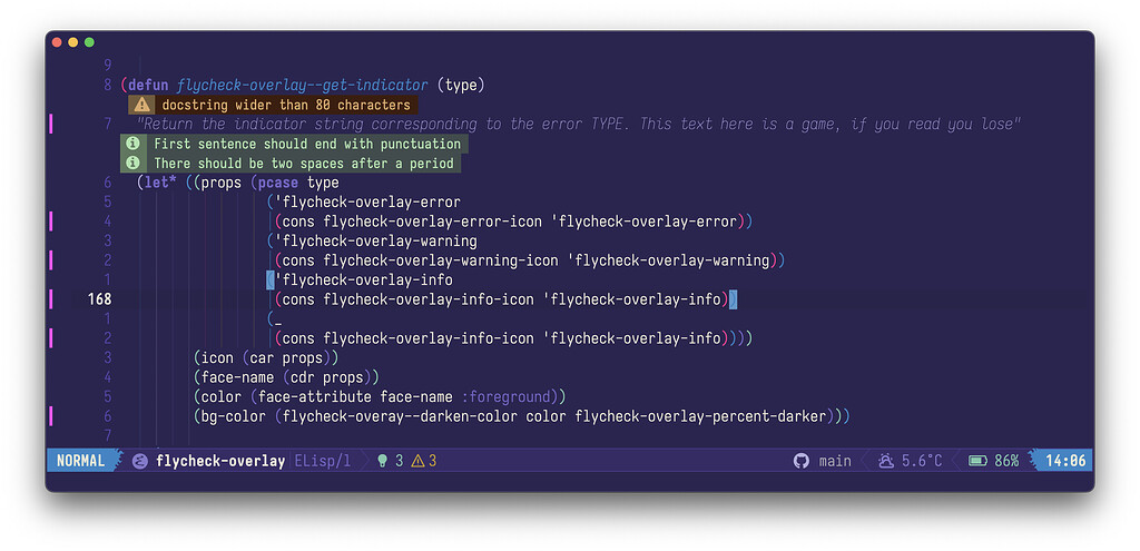 分享：Flyover - modern aesthetic overlay for flymake and flycheck - Emacs-general - Emacs China