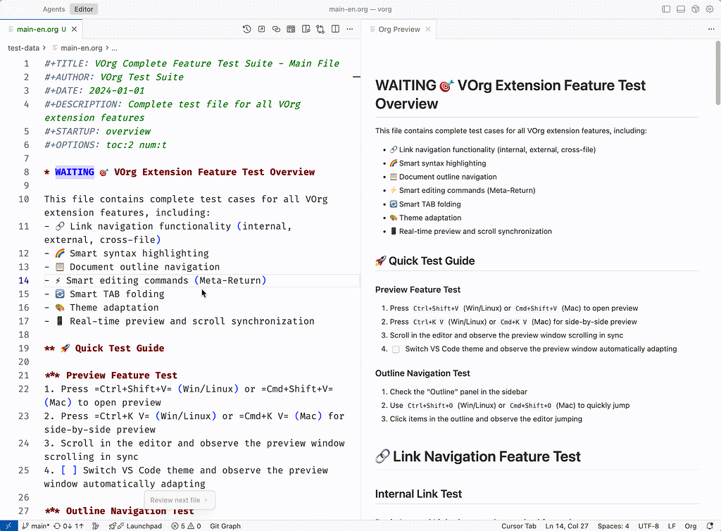 [发布] 在 VS Code 写 Org-mode 的简单预览扩展，欢迎试用和反馈 - Org-mode - Emacs China