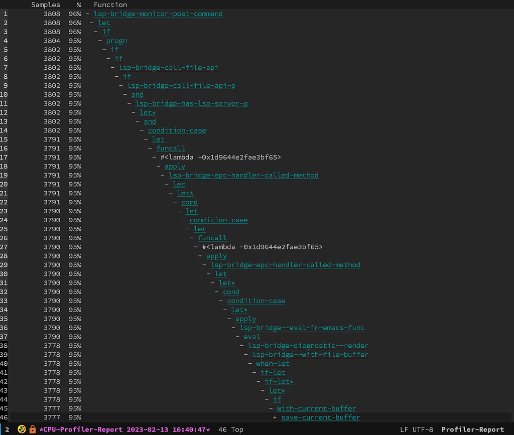 lsp-bridge 打开一个三万多行的文件后，code频繁卡死 - Emacs-general - Emacs China
