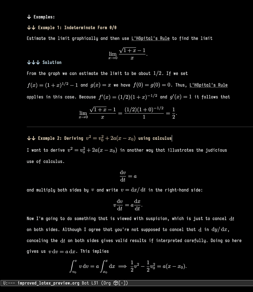 项目分享: Org Mode 中 LaTeX 预览与导出的优化 (Improved LaTeX Preview). - Org-mode - Emacs China